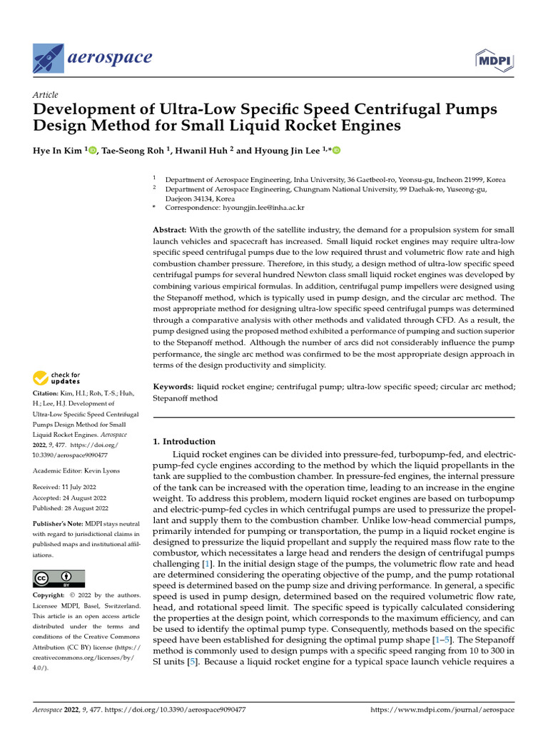 Development of Ultra-Low Specific Speed Centrifugal Pumps Design Method ...