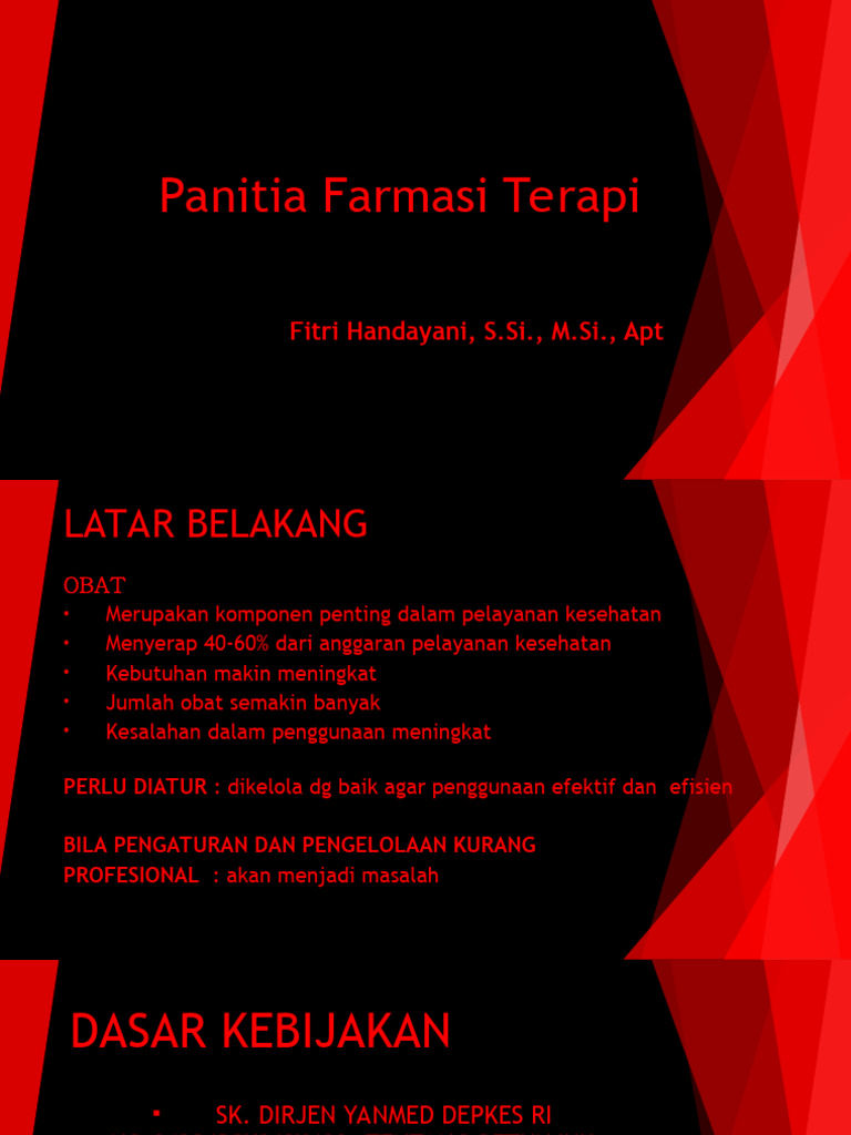 Panitia Farmasi Dan Terapi | PDF | Pengembangan Diri