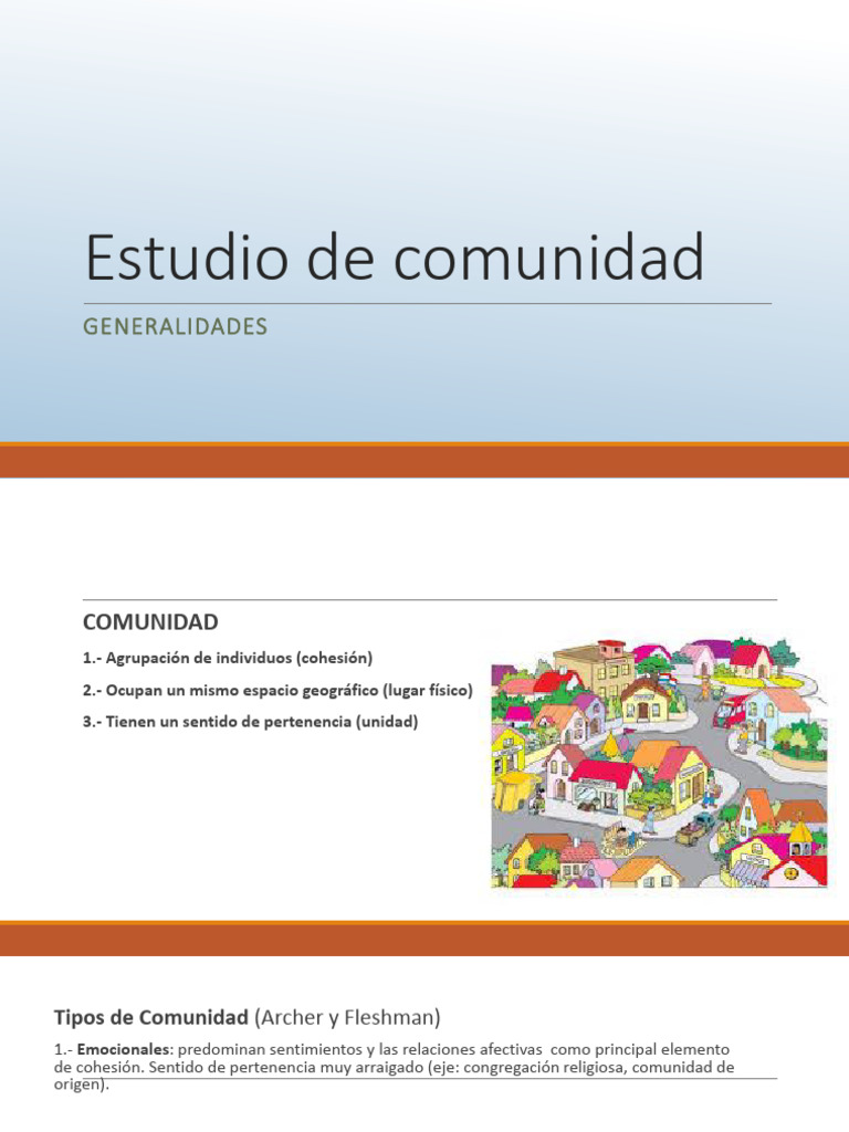 Estudio y Diagnóstico de Comunidades | PDF | Comunidad | Metodología