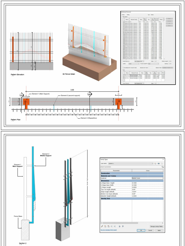 Revit Railing and Fence Family Details | PDF