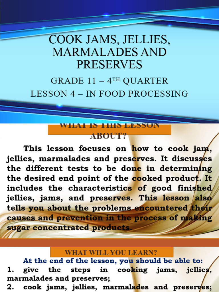 Sugar Concentration Lesson Cooking Jellies and Jams Using Sugar | PDF ...
