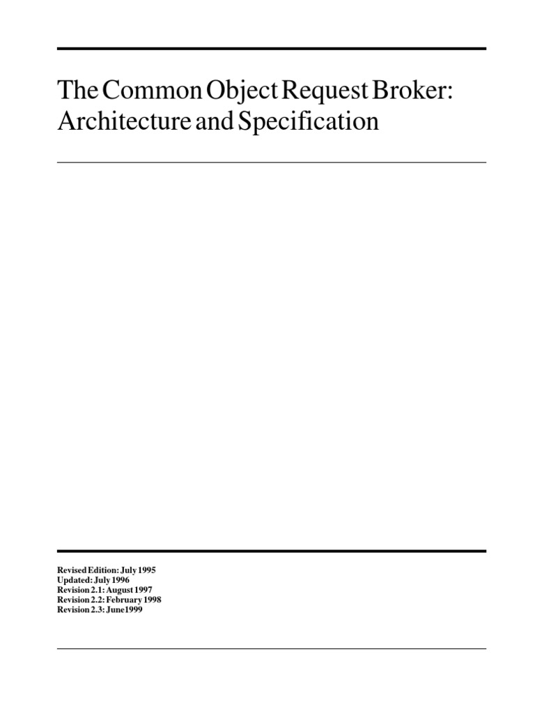 COBRA Standard | PDF | Common Object Request Broker Architecture ...
