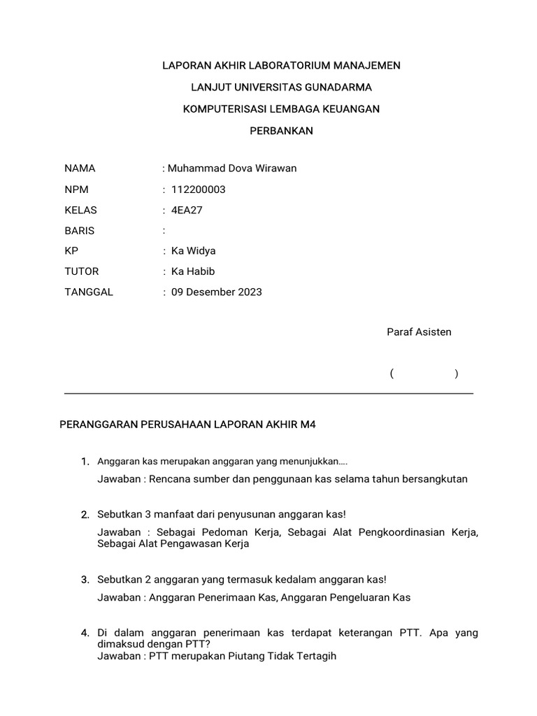 Muhammad Dova Wirawan - LA (M4) | PDF