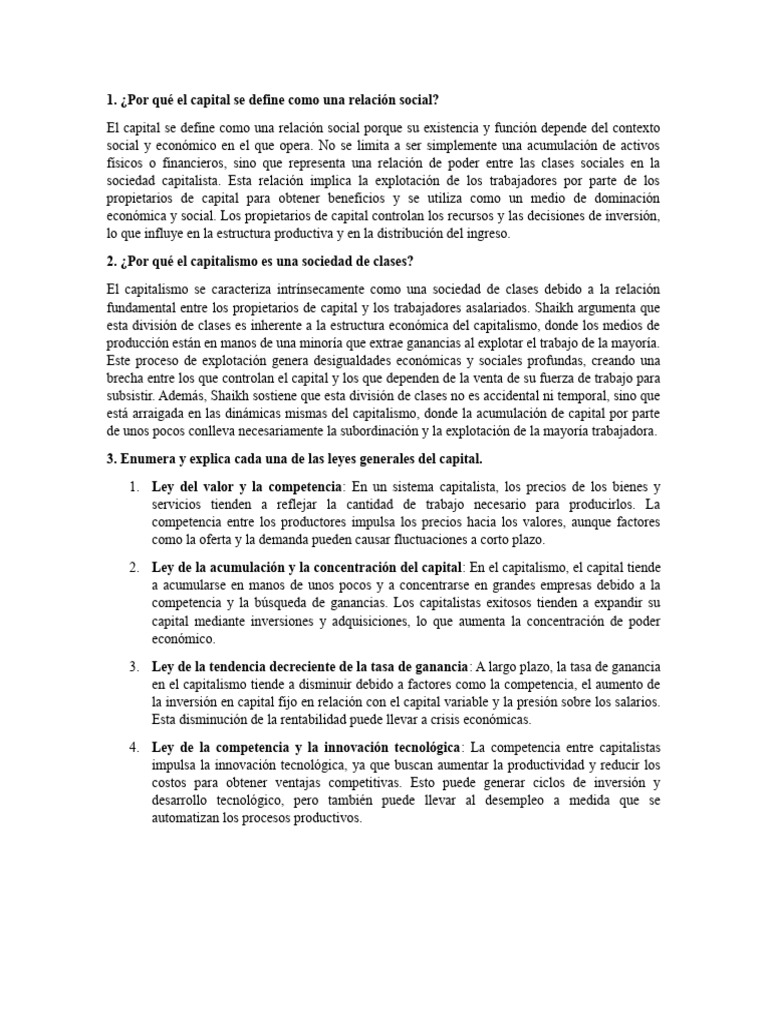 Capitalismo: Relaciones Sociales y Clases | PDF | Capitalismo | Capital ...