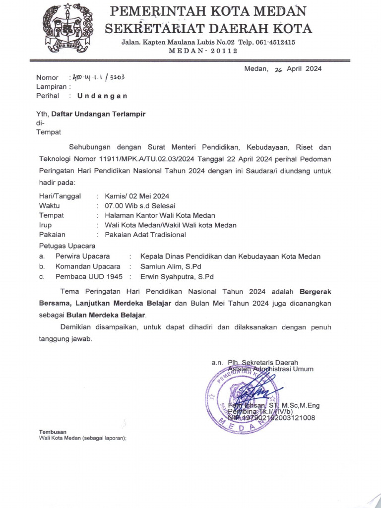 Undangan Hardiknas. | PDF