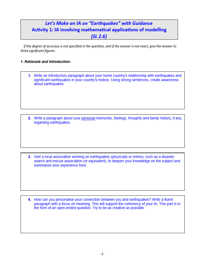 Earthquake Guided Math IA | PDF | Moment Magnitude Scale | Validity ...