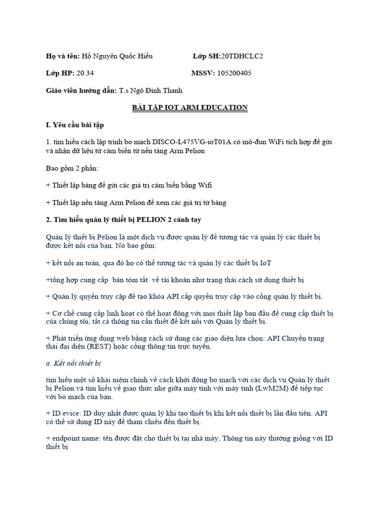 Bai Tap Iot 2024 | PDF