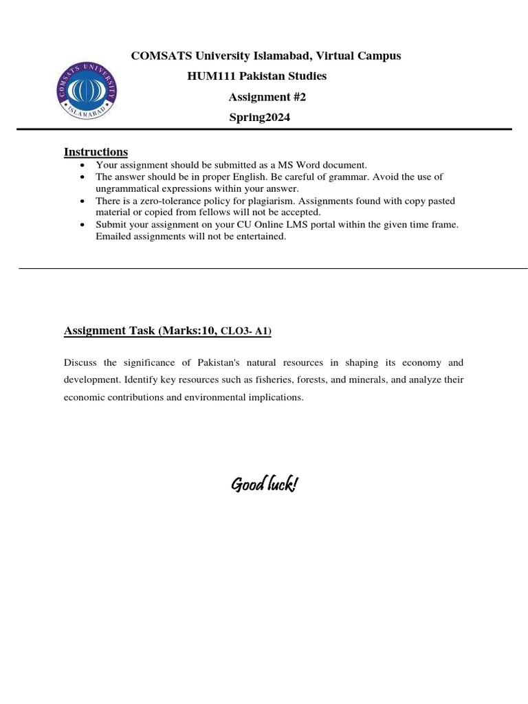 SP24 - HUM111 - Assignment 2 | PDF