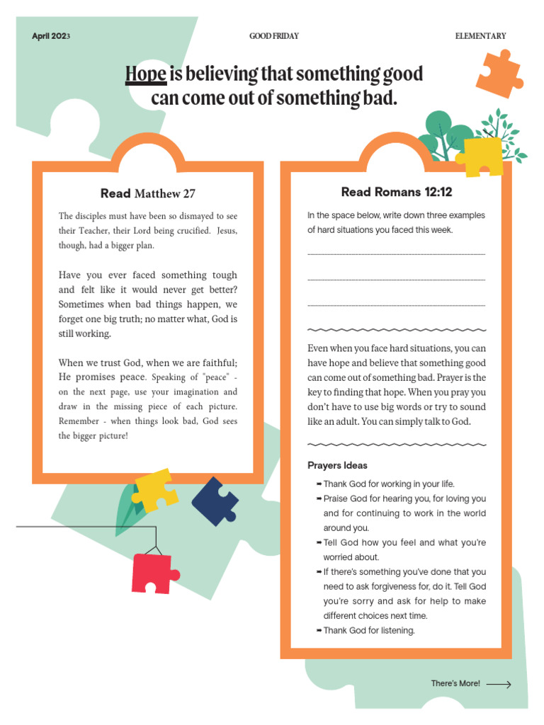 Good Friday Handout K-5 | PDF | God | Prayer