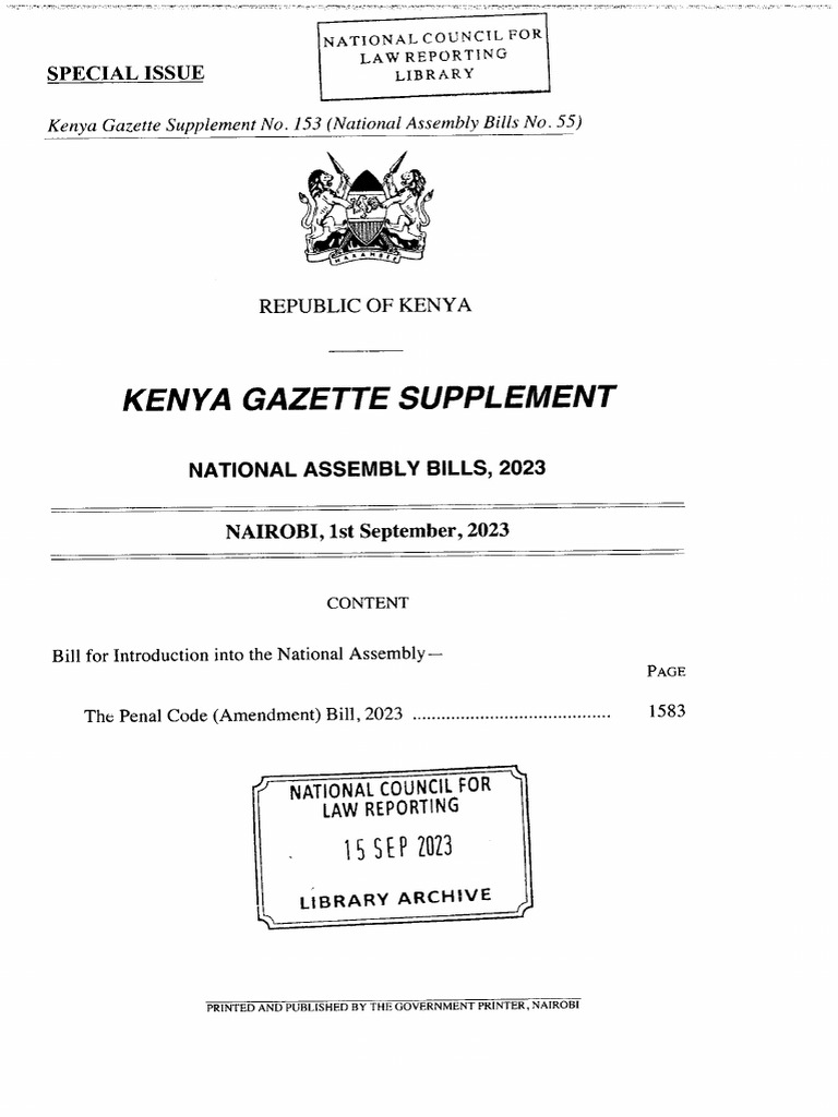 Penal Code Amendment Bill 2023 | PDF | Robbery | Assault