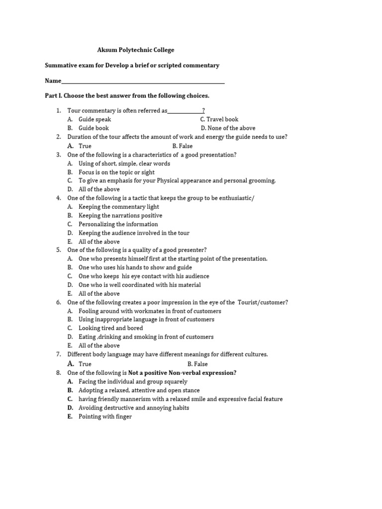 Summative Exam For Develop A Brief or Scripted Commentary | PDF | Hazards