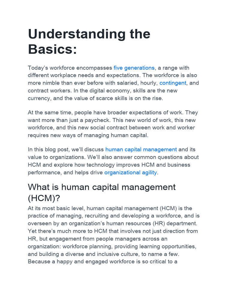 Understanding The Basics - WorkDay | PDF | Human Resource Management ...