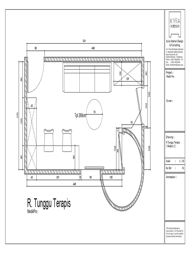 02 - R Tunggu Terapis - Layout Plan | PDF