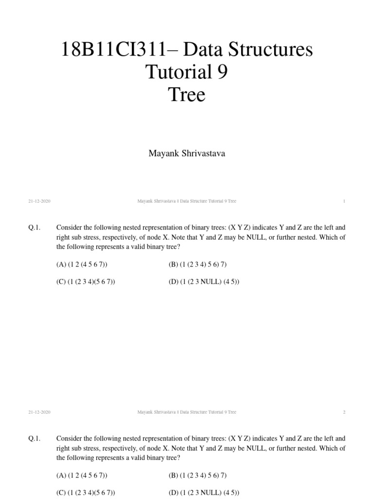 Tutorial 9 Trees Sol | PDF | Algorithms | Algorithms And Data Structures Tutorial 9 Trees Sol | PDF | Algorithms | Algorithms And Data Structures