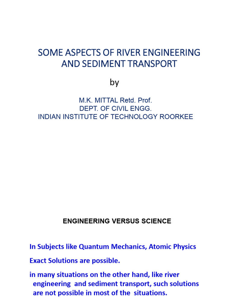 Some Aspects of River Engineering and Sediment Trans | PDF | River ...