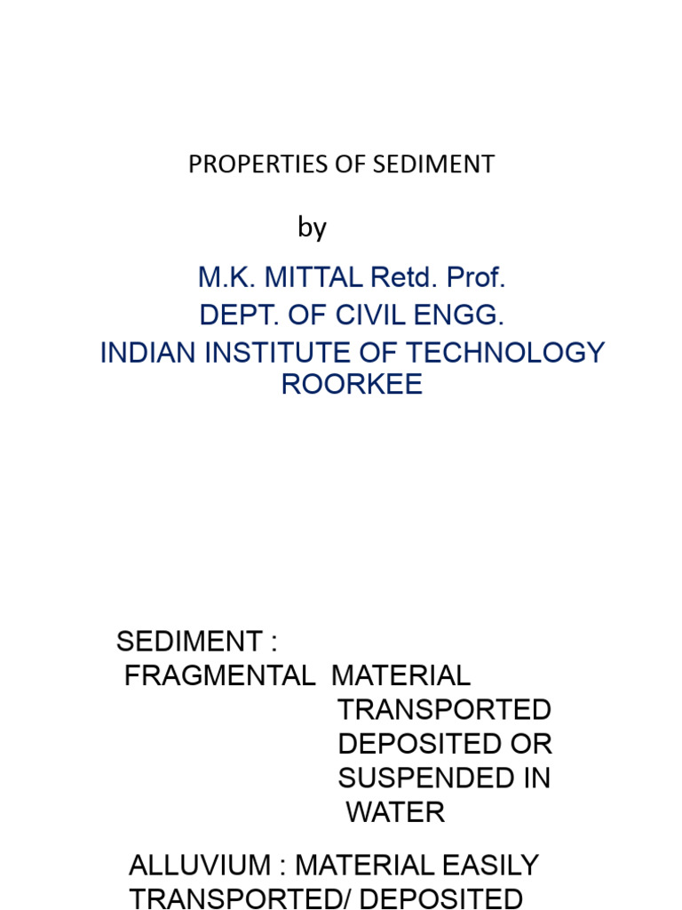 Sediment Properties | Download Free PDF | Sediment | Earth Sciences