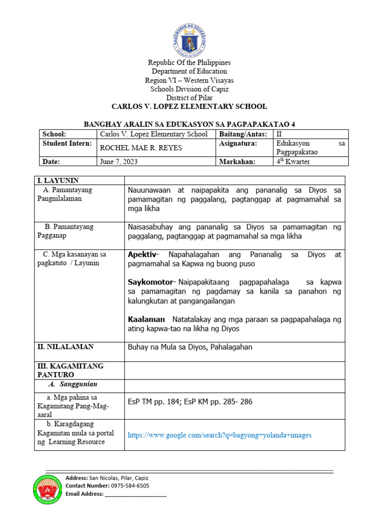 Grade-4.ESP LP Detailed | PDF