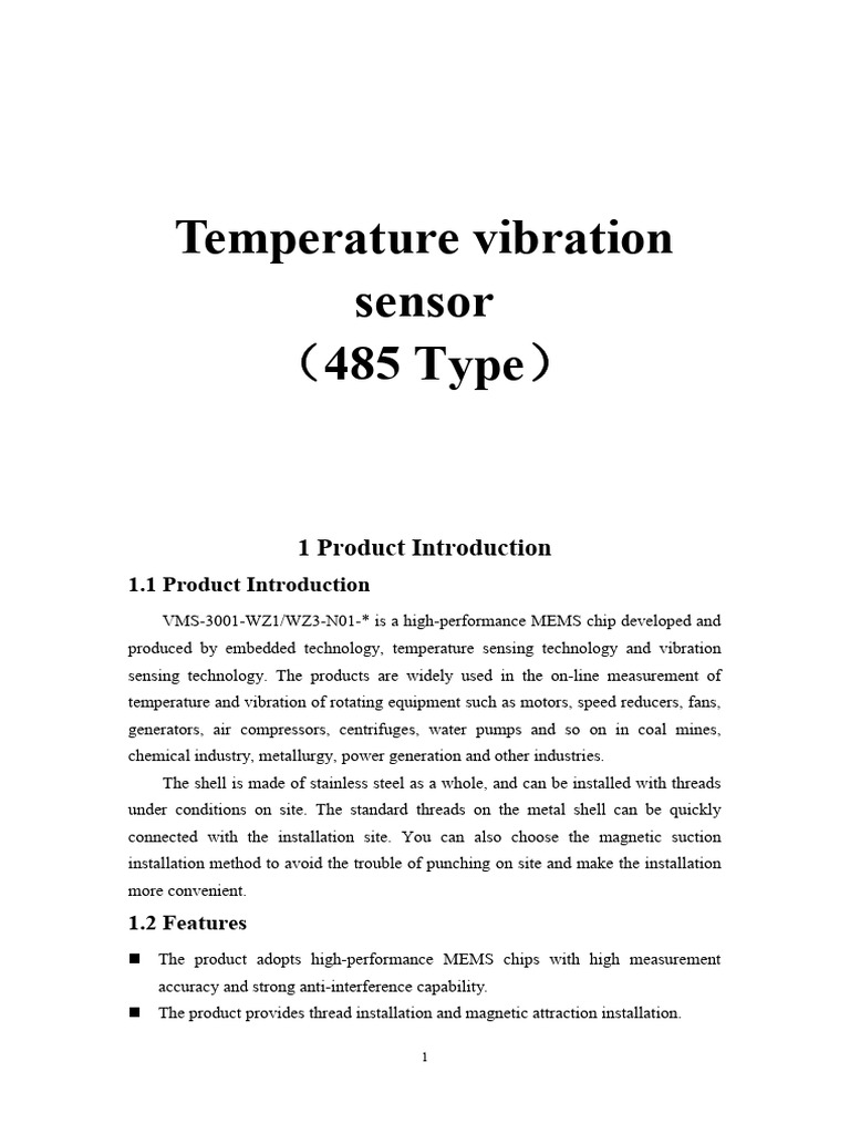 Vibration Modbus Register Datasheet | PDF | Power Supply | Usb