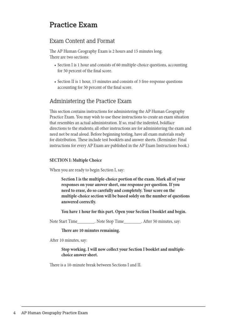 Ap Human Geography 2020 Practice Exam and Notes MCQ | PDF | Multiple ...