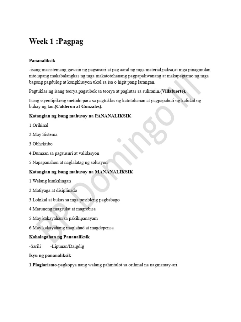 PAGPAG Reviewer | PDF