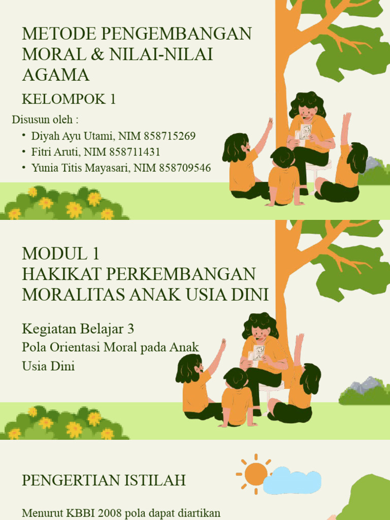 Kelompok 1 - Metode Pengembangan Moral & Nilai-Nilai Agama Modul 1 KB 2 | PDF