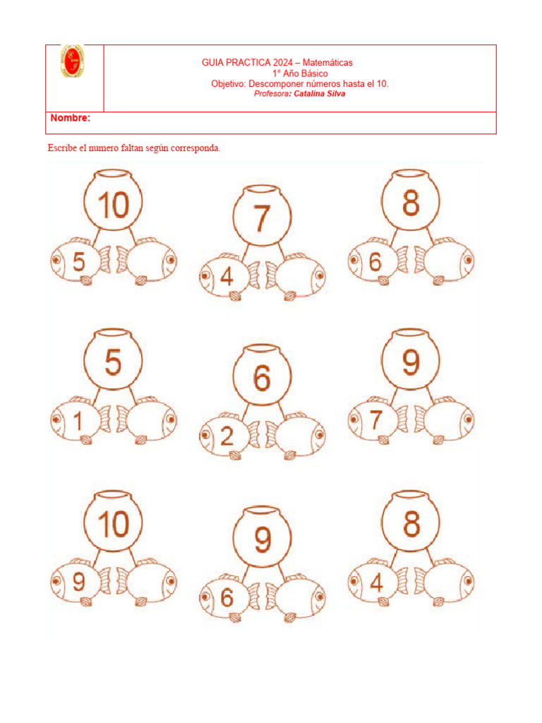 Descomponer Numeros Hasta El 10 Part 2 | PDF