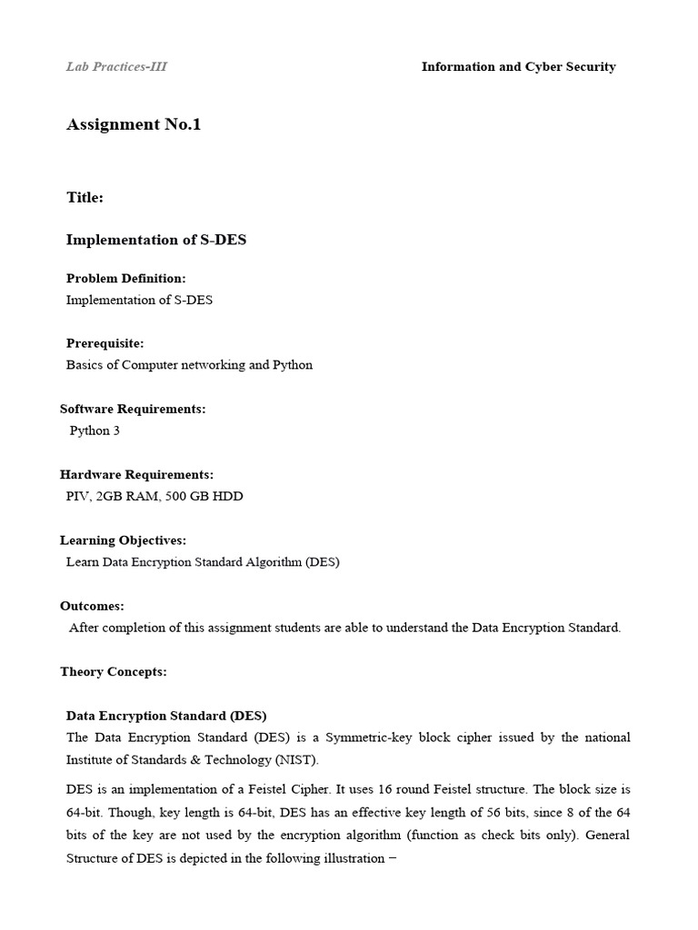 DES Manual | PDF | Cryptography | Encryption
