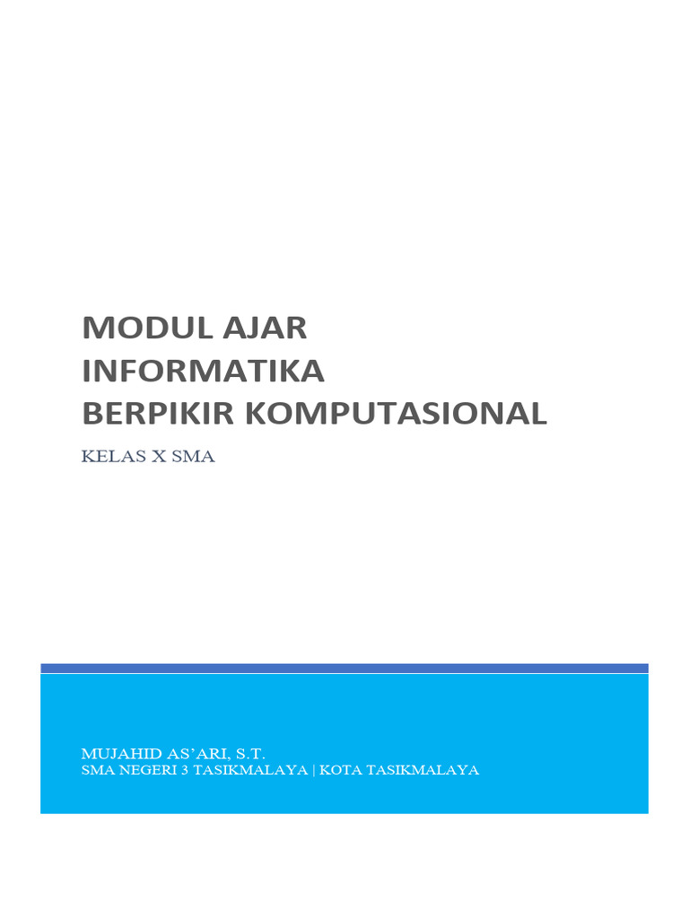 Modul Ajar Informatika 1 - Berpikir Komputasional | PDF | Seni | Komputer