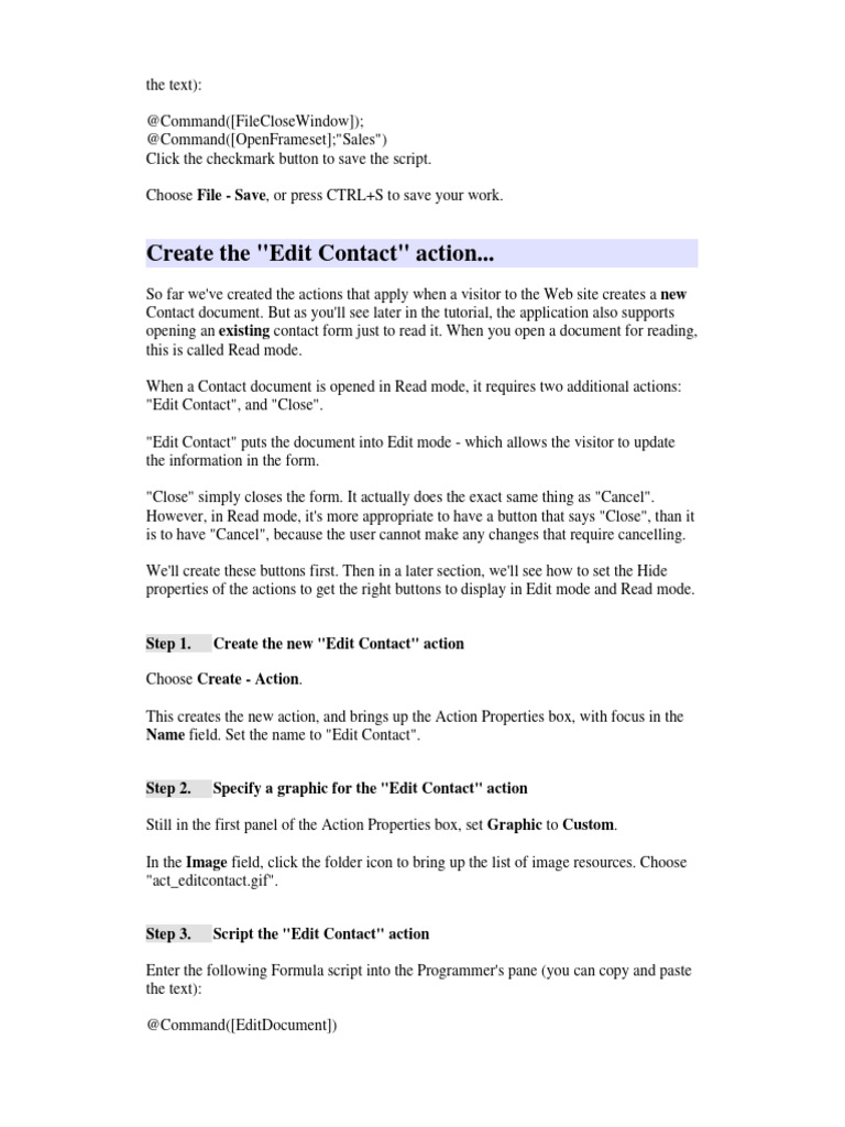 The Domino Designer Quickstart Tutorial1 41 50 | PDF | World Wide Web | Internet & Web