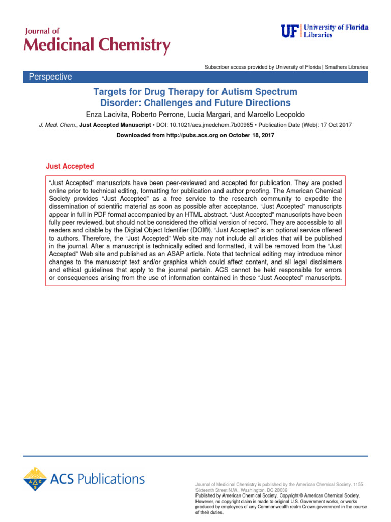 Acs Jmedchem 7b00965 | PDF | Nmda Receptor | Autism Spectrum