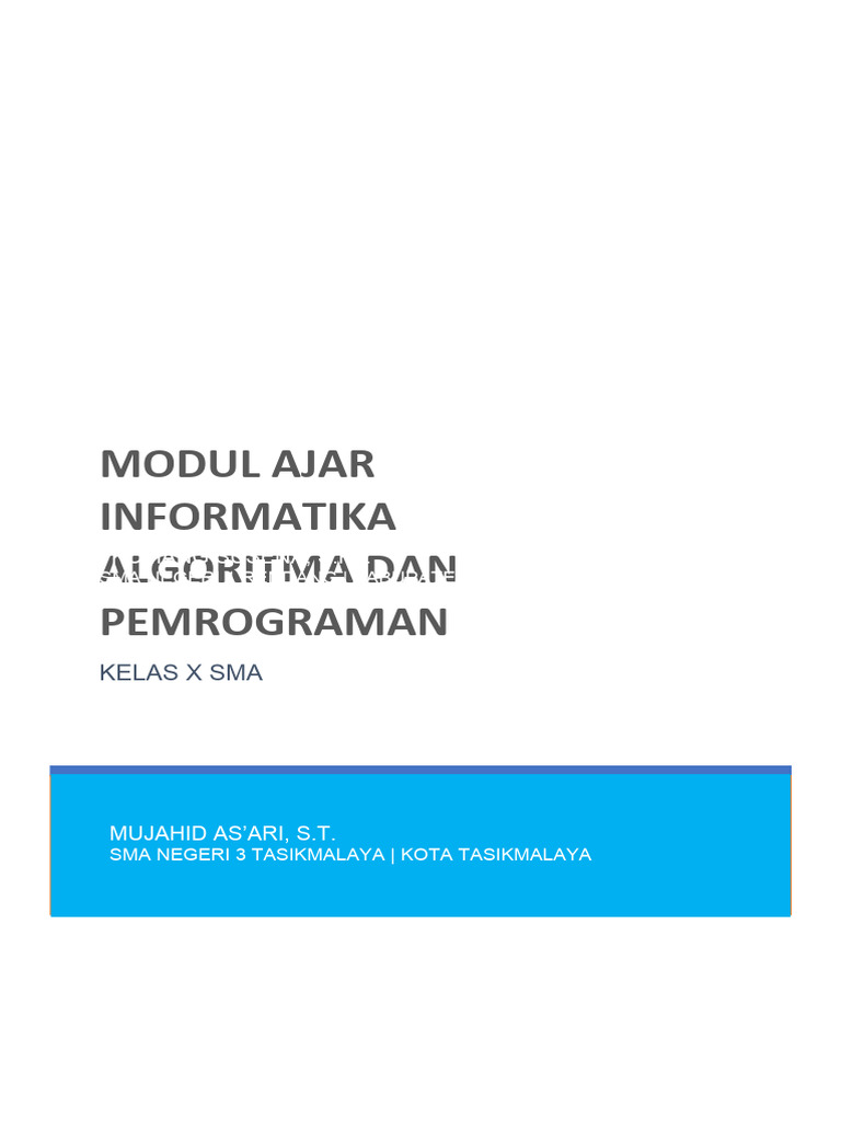 Modul Ajar Informatika 6 - Algoritma Dan Pemrograman | PDF | Komputer