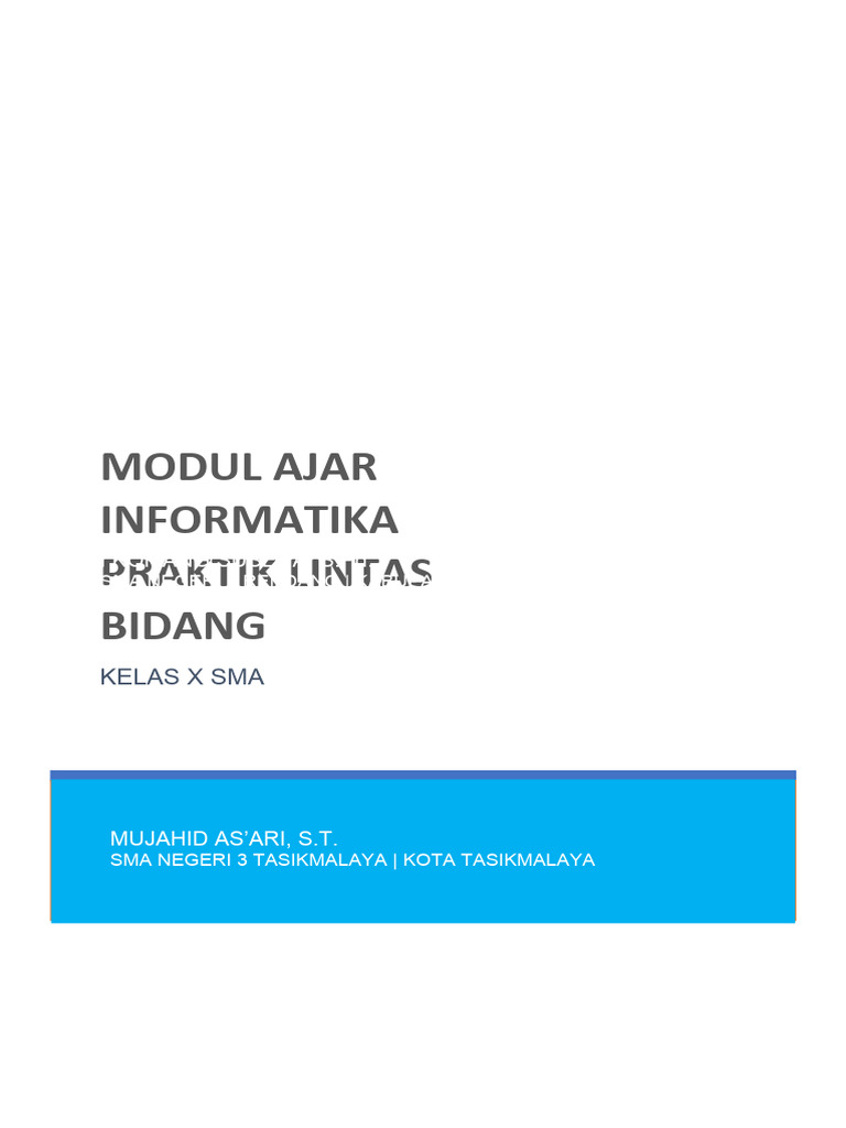 Modul Ajar Informatika 8 - Praktik Lintas Bidang | PDF