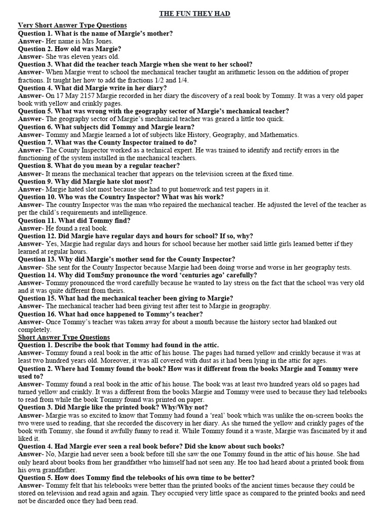 The Fun They Had | PDF | Books