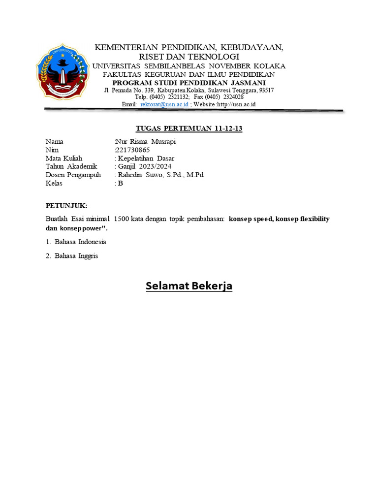 Kepelatihan Dasar (Nur Risma Musrapi) | PDF | Karier & Perkembangan