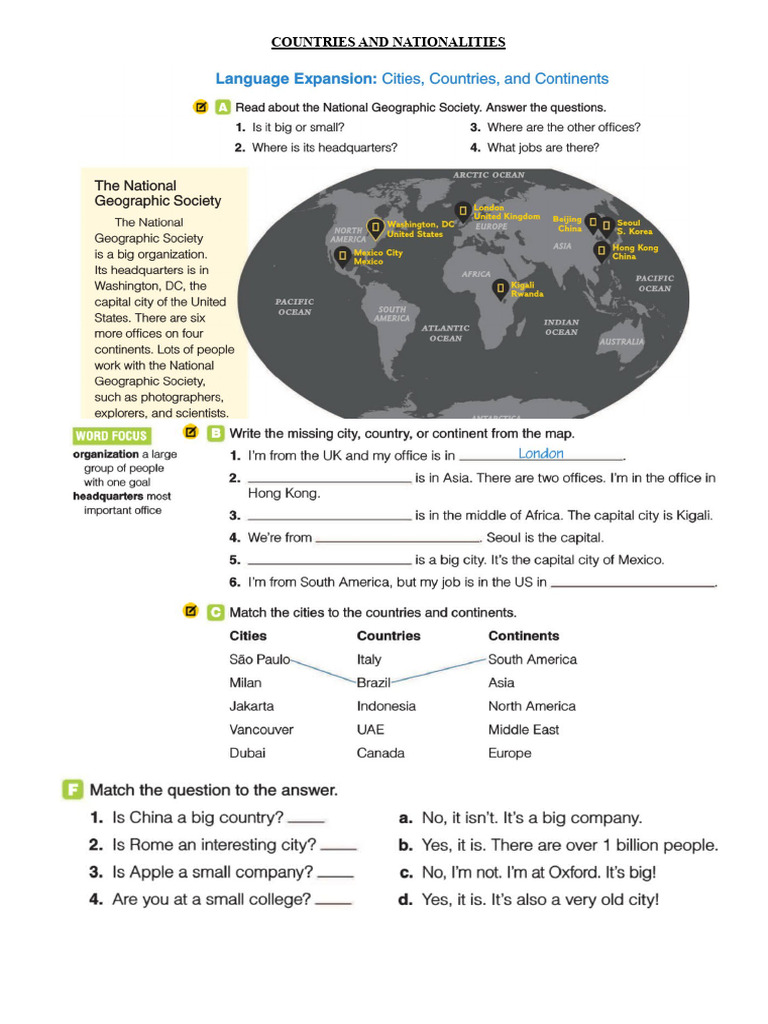 Countries and Nationalities Overview | PDF | Technology & Engineering
