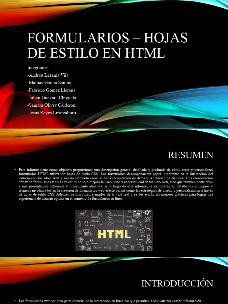 Formularios - Hojas de Estilo en HTML Exposición Computo | PDF | HTML | Sitios web