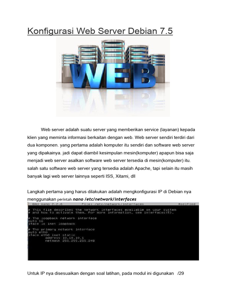 Konfigurasi Web Server Debian 7 | PDF | Komputer