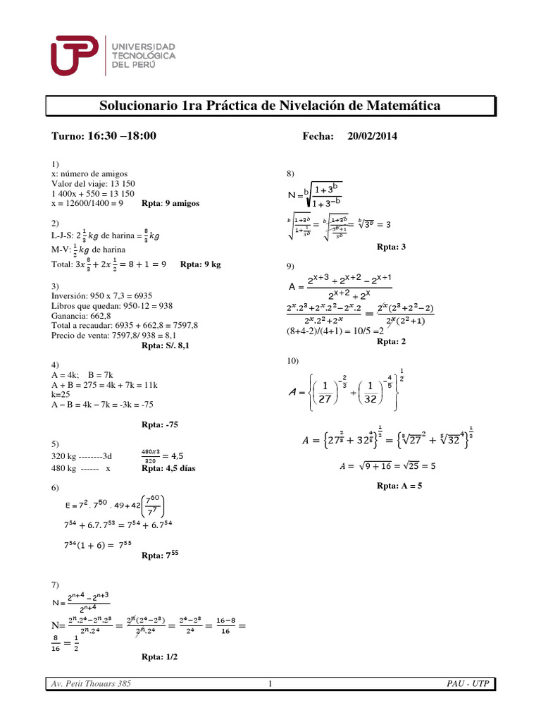 Pau pc1 16 - 30 Sol | PDF