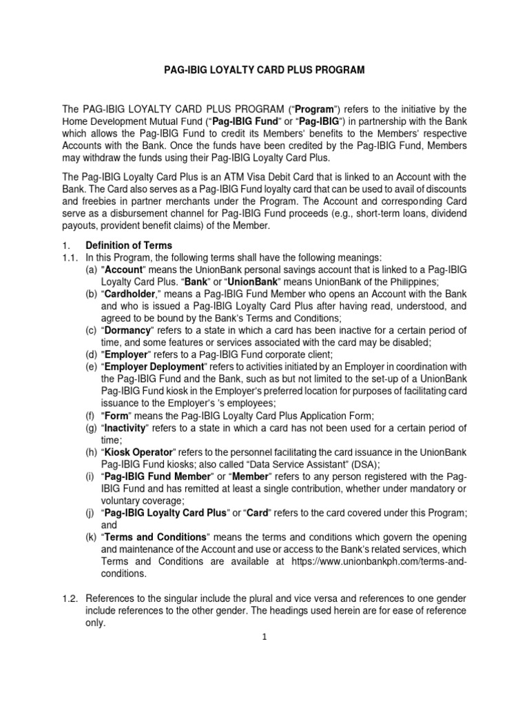 Pag-IBIG Loyalty Card Plus Overview | PDF | Automated Teller Machine ...