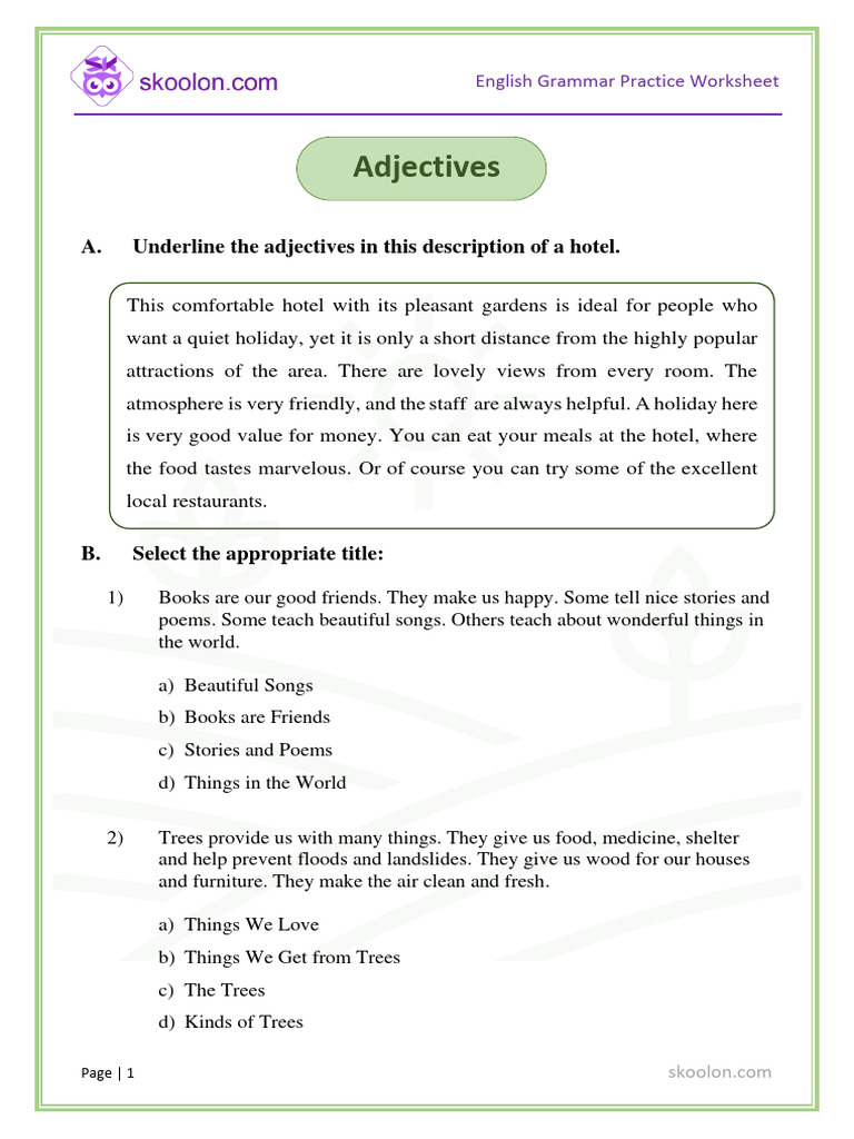 G5 English Adjectives 189 | PDF