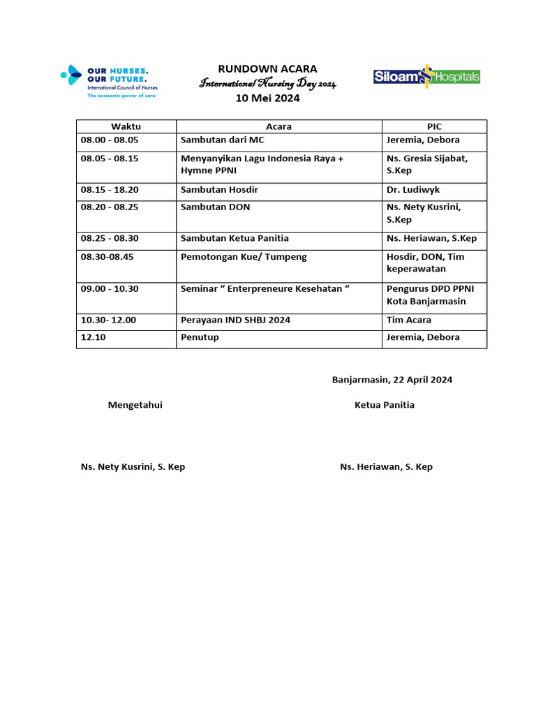 Rundown Acara Ind 2024 | PDF