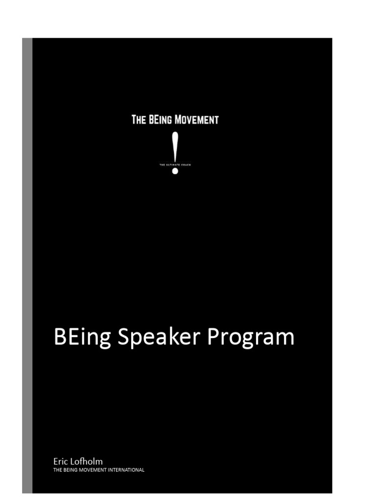 BEing Speaker Program Manual Update | PDF | Pricing | Human Communication