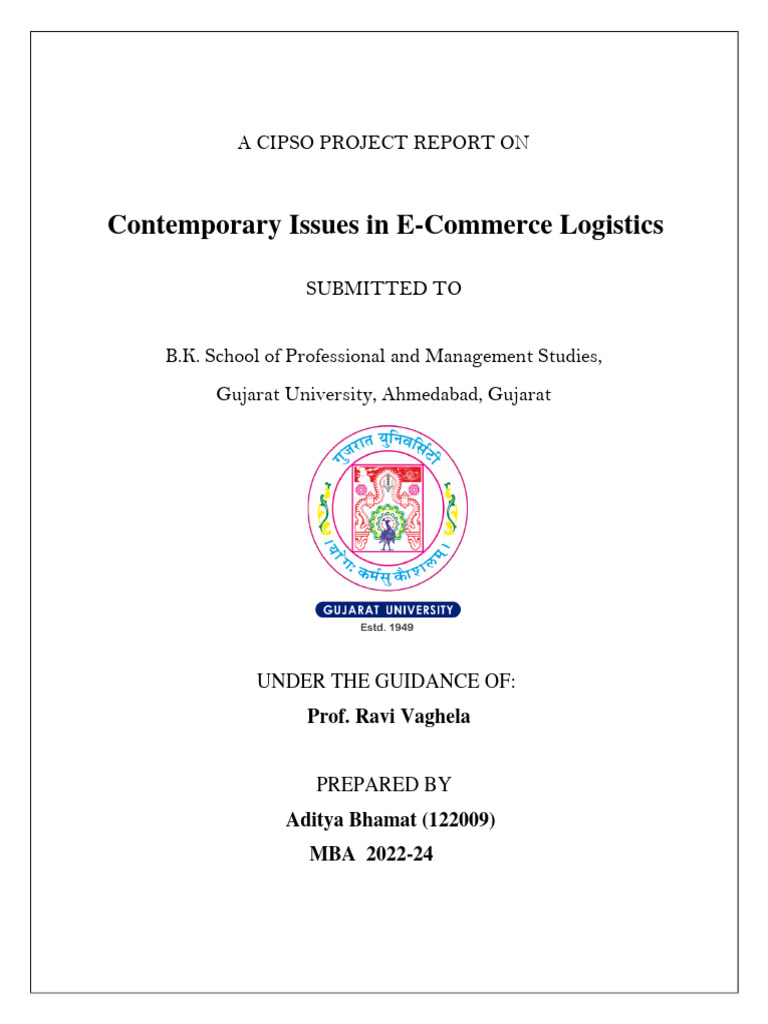 E-Commerce Logistics Challenges Report | PDF | E Commerce | Logistics