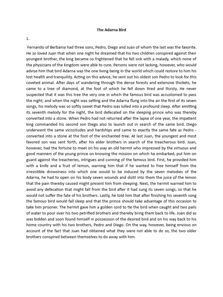 The Adarna Bird | PDF