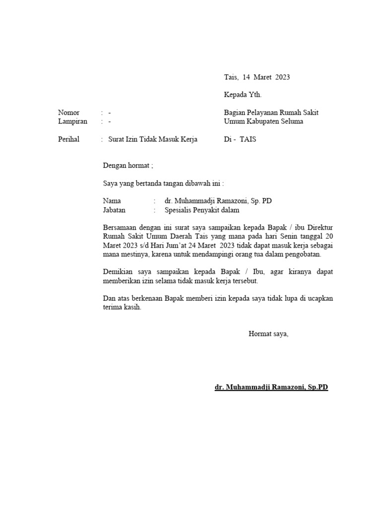 Srat Izin Dr. Aji | PDF