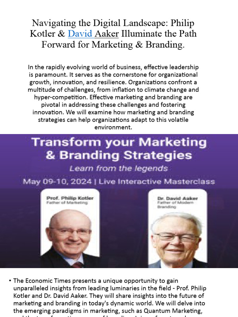 Navigating The Digital Landscape: Philip Kotler & Aaker Illuminate The Path Forward For ...