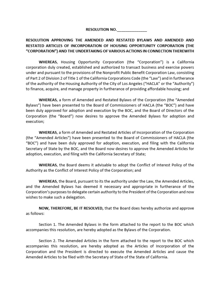 2023.12.14 LOMOD Corps Item IV.2 - Updated Bylaws & Articles | PDF | Articles Of Association ...