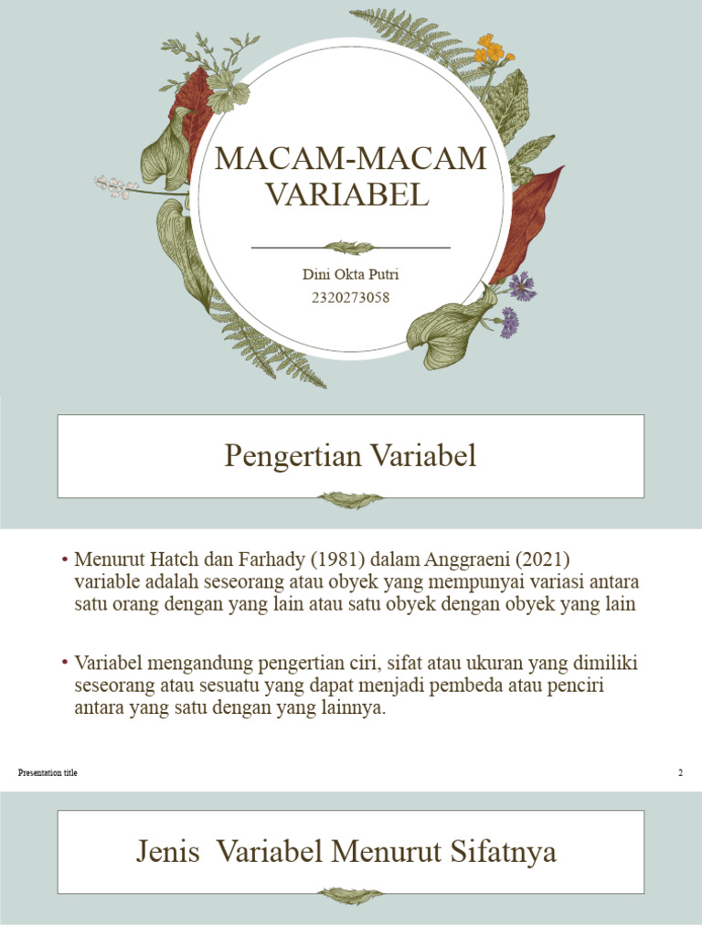 Macam-Macam Variabel | PDF