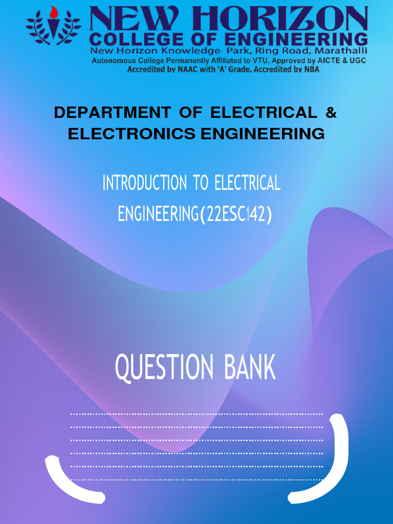 22ESC142 Question Bank Updated | PDF | Series And Parallel Circuits | Electrical Resistance And ...