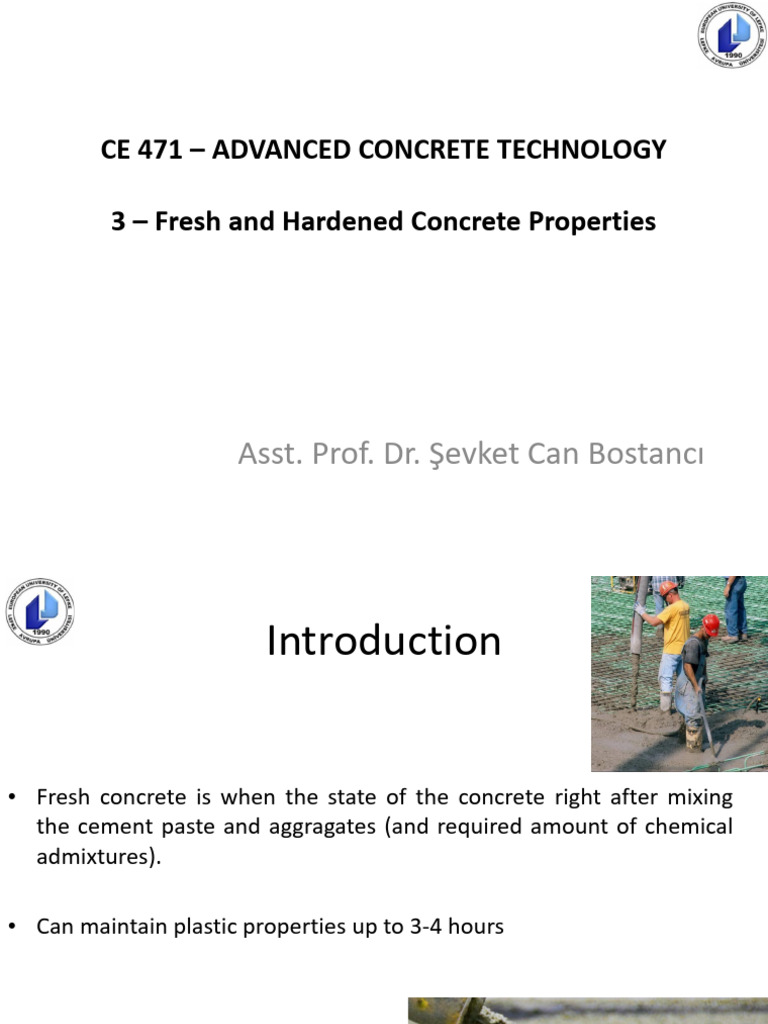 3 - 1 - Fresh Concrete Properties | PDF | Concrete | Cement